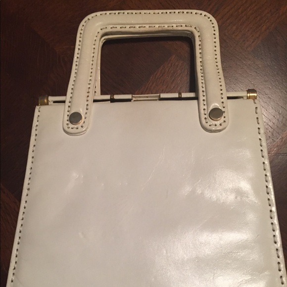 Bags | Vintage Unmarked Ivory Leather Handbag | Poshmark